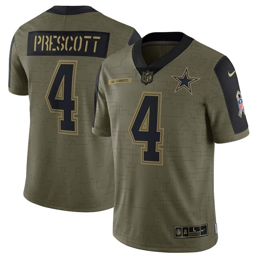 Cowboys Prescott Olive Limited Jersey – Football Fanzone